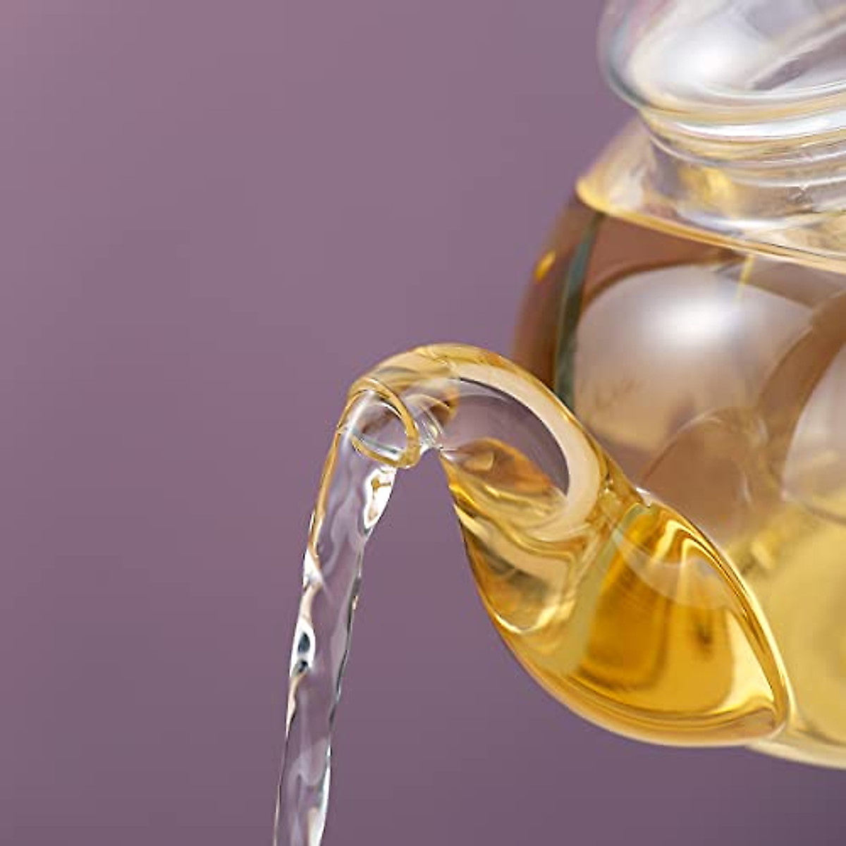 Kyraton Glass Tea Pot with 4 Tea Cups, Removable Infuser, Blooming and Loose Leaf Tea Maker and Teacups Set, Stovetop Microwave Safe Tea Kettle