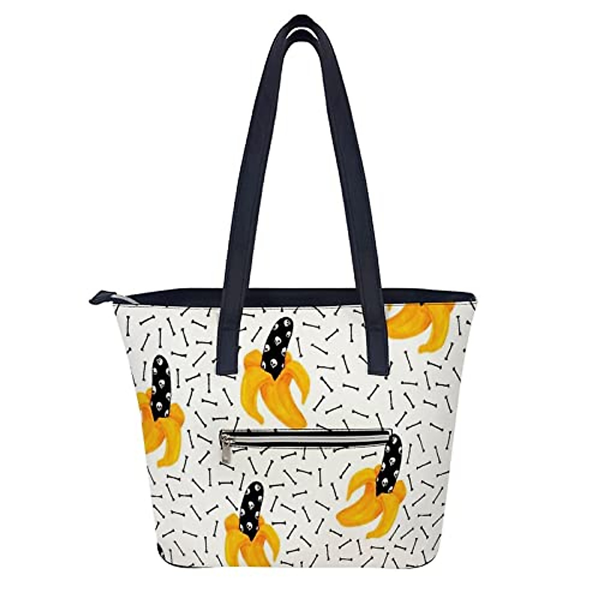 Spooky Banana Women's Tote Bag PU Leather Shoulder Bag Handbags Purse For Work Shopping Travel