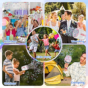 Automatic Christmas Bubble Machine Gun, 36 Holes Bubble Blaster Gun with LED Lights -Outdoor Indoor Bubble Gun Toy Gift for Kids Adults Birthday, Wedding, Holiday, Christmas Party Favor