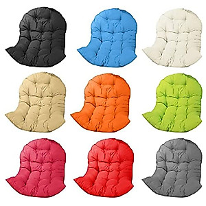 Swing Hanging Basket Chair Cushion Outdoor Indoor Egg Balcony Garden Rocking Chair Rattan Chairs Cushions Seat Mat(Cushion Only) Red