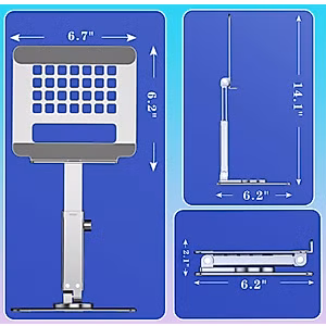 GuaziV Aluminum Tablet Stand, 360°Rotating Base Folding iPad Desk Stand, Adjustable Tablet Stand for iPad Air 4/Mini, iPad 10.2/9.7, Kindle, E-Reader, Fire and 4.7"-13.5" Cell Phone & Tablets