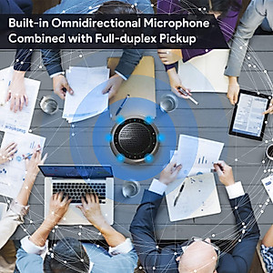 PALOVUE Bluetooth Speakerphone, Touch Control USB Conference Speaker and Microphone with CVC 8.0 Noise Cancelling and 360° Enhance Voice Pickup, 15Hours Calling Time for Home Office