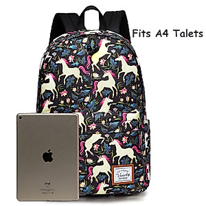 VASCHY Backpack for Women, Water Resistant High School Girls Bookbag Travel Backpack for Teens with Water Bottle Pockets