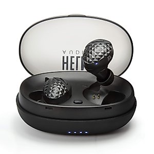 HELM True Wireless Headphones, Earbuds/Earphones, Recharge up to 5X w/Charging Case, Unparalleled Audiophile Sound & Deep Bass, Comfort Secure Fit, Sweatproof Sport