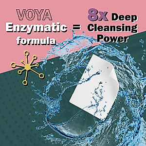 VOYA Unscented Natural Laundry Detergent Sheets 96 loads (32 Loads x 3 Pack) - Eco Friendly Hypoallergenic Baby Organic Laundry Soap Sheets, Premeasured Travel Detergent Pods, Washing Powder & Jabon para Lavar Ropa