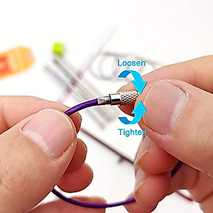 Jollyants Key Rings Stainless Steel Key Chains for Women & Luggage Tag Loops, Key chain Accessories Multicolor 7 Pack, 6.8 inches