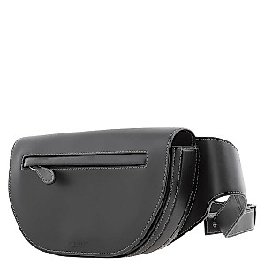 Burberry Men's Black Small Topstitched Leather Olympia Bum Bag