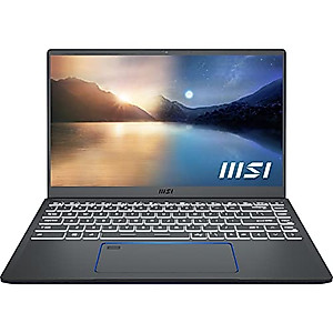 MSI Prestige 14 14" FHD Ultra Thin and Light Professional Laptop: Intel Core i7-1260P RTX 3050 16GB LPDDR4X 512GB NVMe SSD, Thunderbolt 4, MicroSD Card Reader, Win 11 Pro: Carbon Gray A12UC-006
