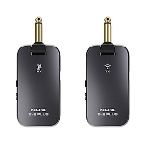 NuX B-2 PLUS Wireless Guitar System 2.4GHz Microphone with 60-Feet Line-of-Sight