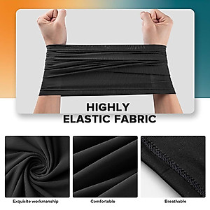 VULKIT 2 Pack Neck Gaiter Face Mask Scarf Reusable Bandanas Tube UV Protection Headwear Balaclava Outdoor Sport for Men and Women Black