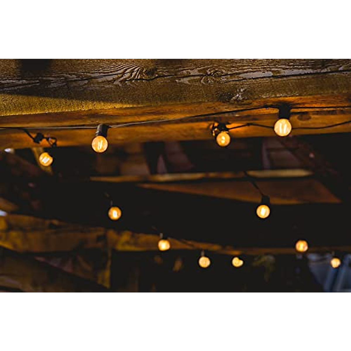 SFEG G40 String Lights - 5W Warm Incandescent Shatterproof Glass Bulbs, 18-Gauge Wire - Dimmable Globe String Lights for Backyard, Patio, Porch, Garden - Decorative Outdoor Hanging Lights - 50ft