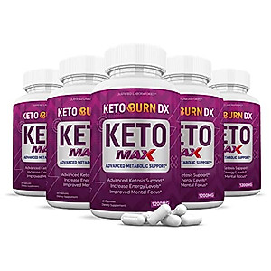 (5 Pack) Keto Burn DX Max Pills 1200MG Includes Includes Apple Cider Vinegar goBHB Exogenous Ketones Advanced Ketosis Support for Men Women 300 Capsules