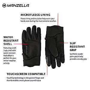Manzella Men's All Elements 3.0 Cold Weather Sports Glove, Waterproof, Windproof, Touchscreen Capable