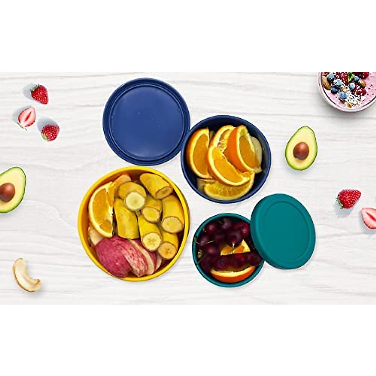 BEFOY Large Silicone Food Storage Container Set Airtight Stackable with Lids Lunch Bento Snack Box School Office Camping Hiking BPA Free