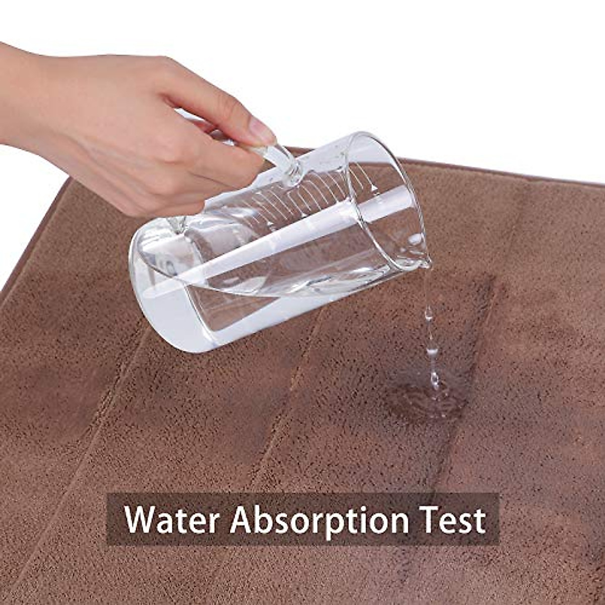 EGYPHY Bathroom Rugs Memory Foam Bath Mat 17x24 Inches, Soft and Absorbent Non-Slip Carpet, Super Cozy Velvet Mats Used for Shower Bathtub Kitchen, Machine Washable Plush Microfiber Bath Rugs,Coffee