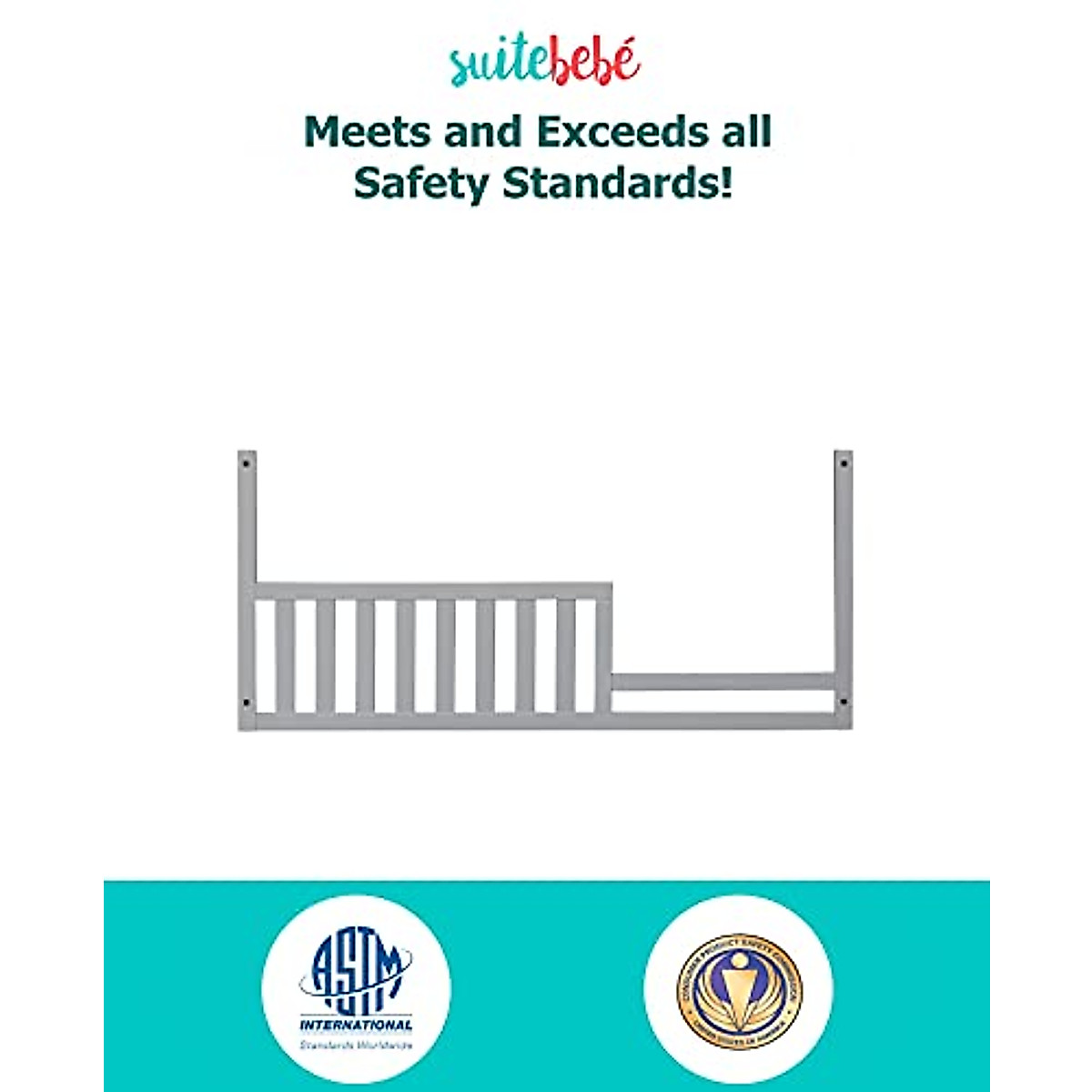 Suite Bebe Astoria Toddler Guard Rail, Grey