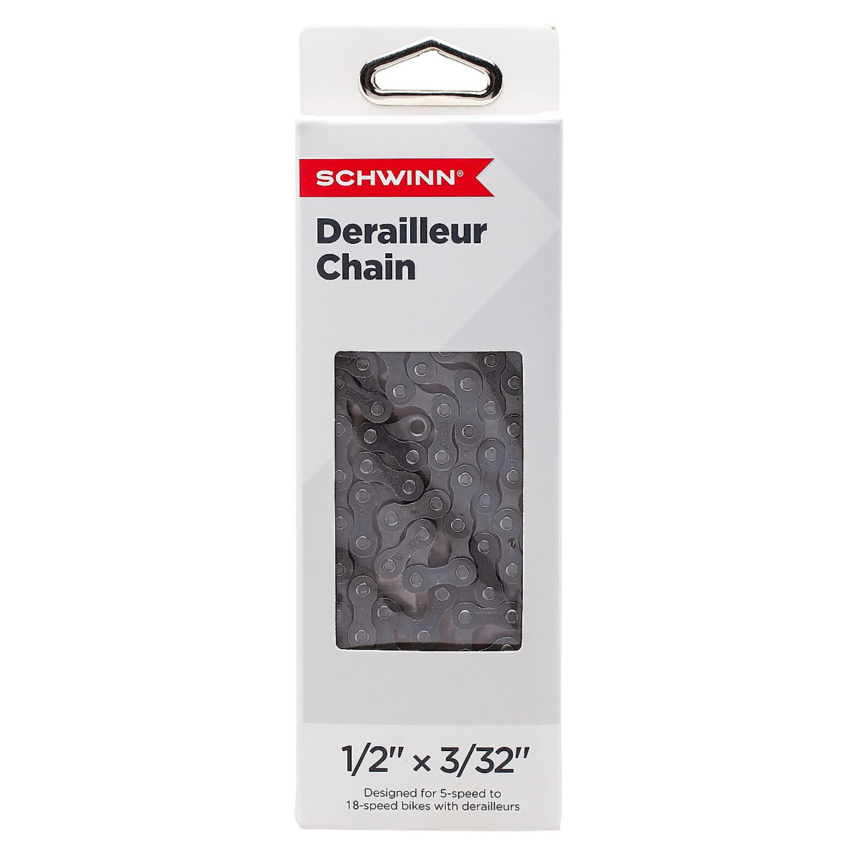 Schwinn Bike Chain, 1/2" X 3/32" Derailleur Chain, 112 Total Links, for Derailleur Bikes, Mountain Bikes, 5 to 18-Speed Bikes, Hybrid Bikes, or Comfort Bikes