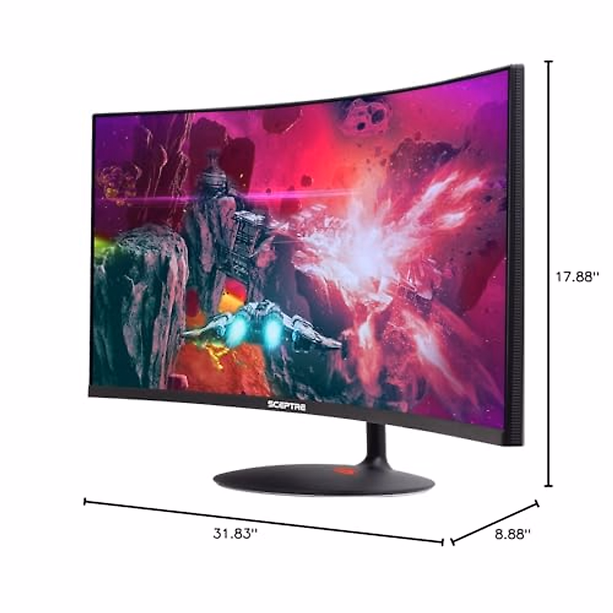 Sceptre 34-inch Curved UltraWide 21: 9 Creative LED Monitor 2560x1080 Frameless HDMI DisplayPort Up to 100Hz, Machine Black 2020 (C345W-2560UN)