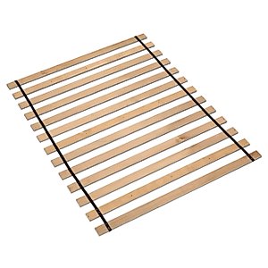 Signature Design by Ashley Wooden Mattress Support Bunkie Board Roll Slat with Nylon Cord, King, Beige