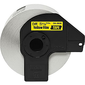 Brother Dk2606 Continuous Film Label Tape, 2-3/7-Inch X 50 Ft Roll, Yellow