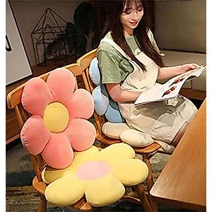 WYIKE Flower-Shaped Cute Pillow, Flower Cushion, Reading Pillow and Leisure and Comfortable Pillow, Car Cushion (Beige/Yellow, 40cm*40cm)