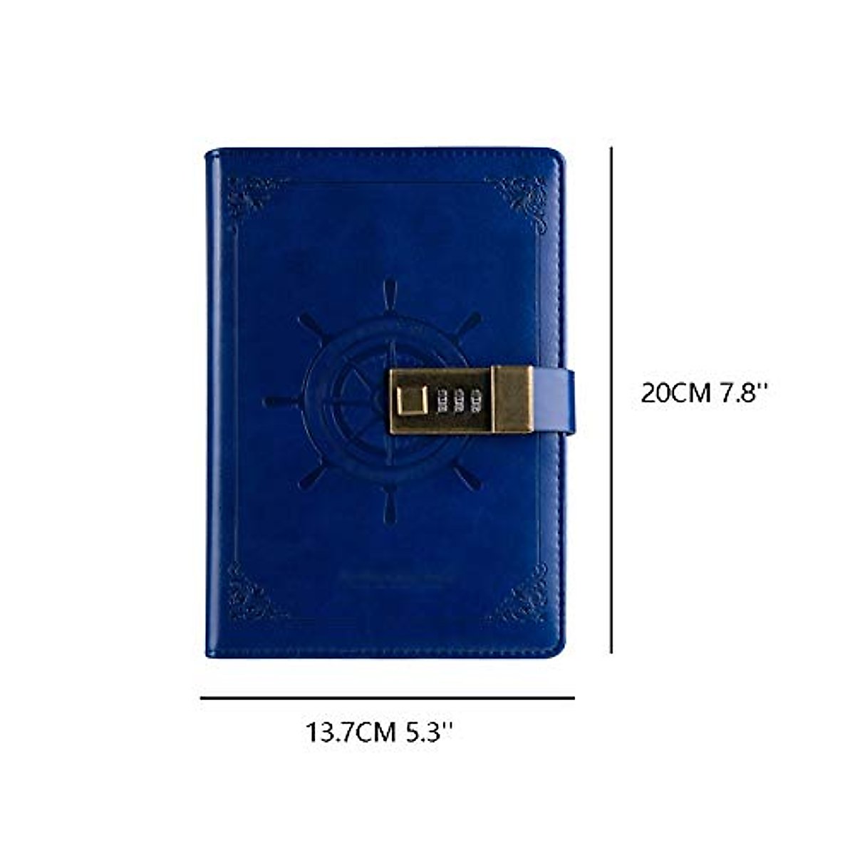 YIAAN Writing Notepads B6 Notebook Creative Password Lock Journal PU Leather Combination Lock Diary Digital Password Locking Journal Diary Thick Paper (Color : Grey)