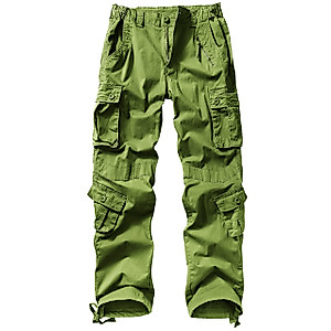 nobrand TRGPSG Women's Casual Ripstop Military Work Trousers, Multi-Pocket Outdoor Army Combat Cargo Pants 3209 ArmyGreen