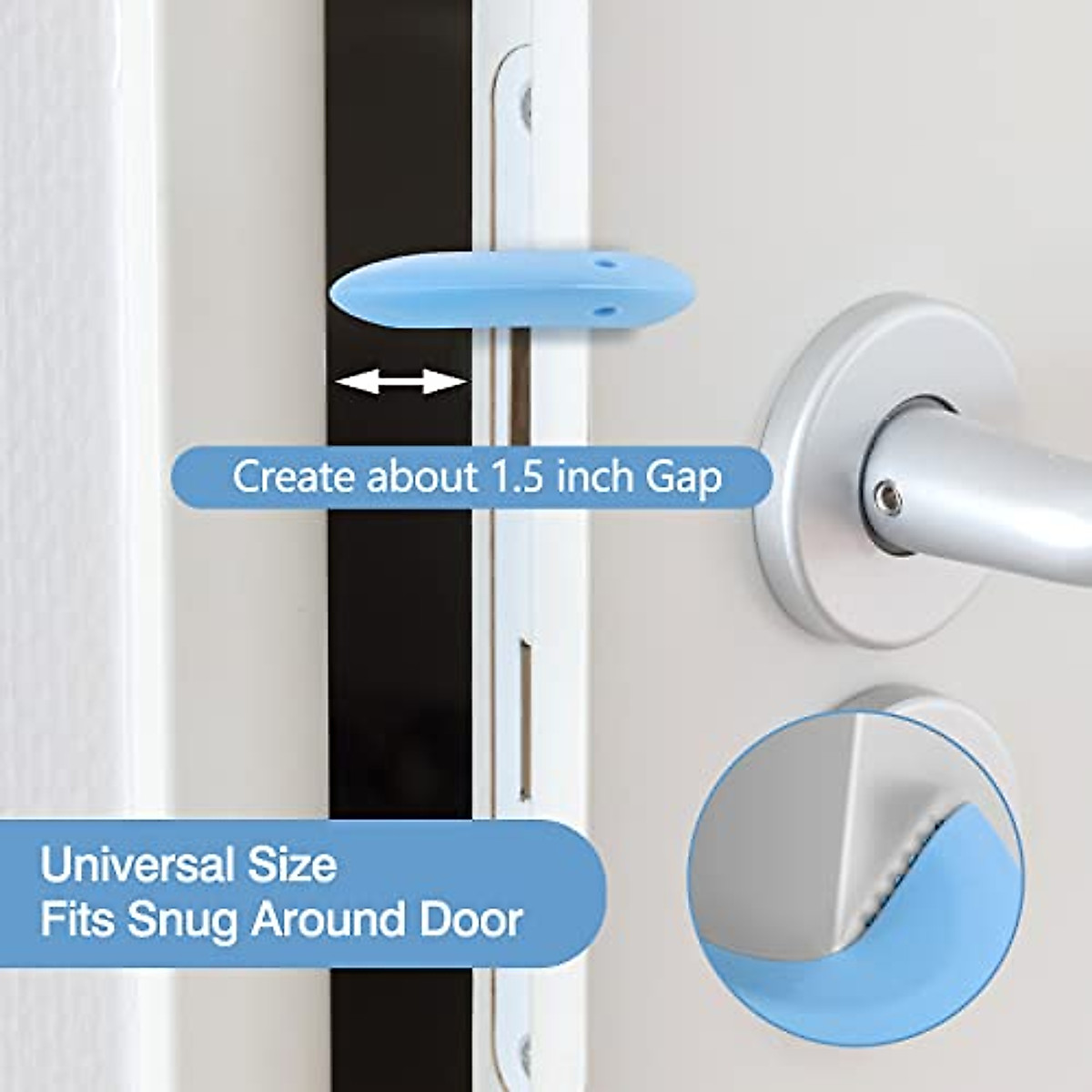 Roeoi Silicone Finger Pinch Guard (4 Pack). Baby Proof Door Pinch Guard and Door Slam Stopper.(Blue)