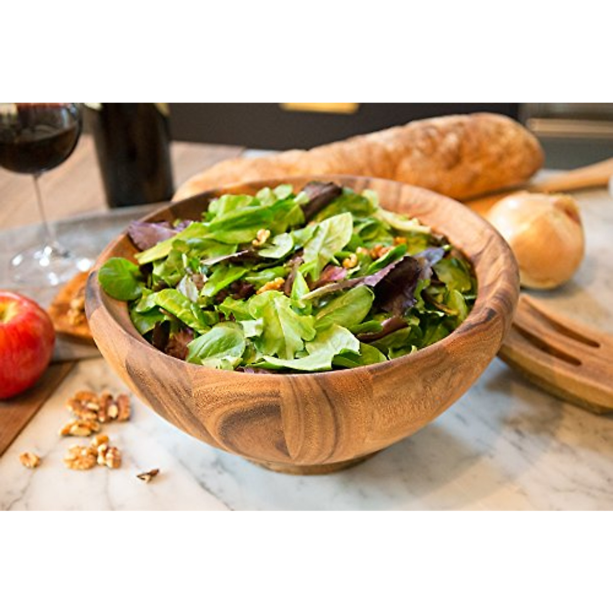 Ironwood Gourmet Salinas Extra Large Fruit and Salad Bowl, Acacia Wood