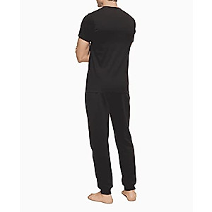 Calvin Klein mens 100% Cotton T-Shirt Packs 5 BLACK- SHORT SLEEVE SLIM FIT CREWNECK L