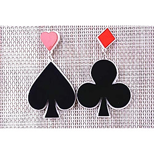 GUOXIAOMEI Playing Cards Pattern Drop Earring Fashion Party Gift Charms Hearts Spades Plum Poker Acrylic Earring Jewelry (Red 1)