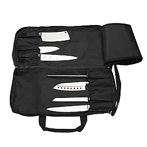 EVERPRIDE Chef Knife Bag PLUS Knife Guard Set (10-Piece Set) – Knife Carrying Bag Holds 20 Knives PLUS Kitchen Tools – Felt-Lined and BPA Free Knife Sheath Set – Knives Not Included