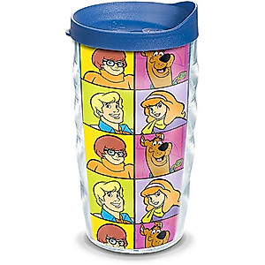 Tervis Warner Brothers - Scooby-Doo Crew Insulated Tumbler with Wrap and Blue Lid, 10oz Wavy, Clear