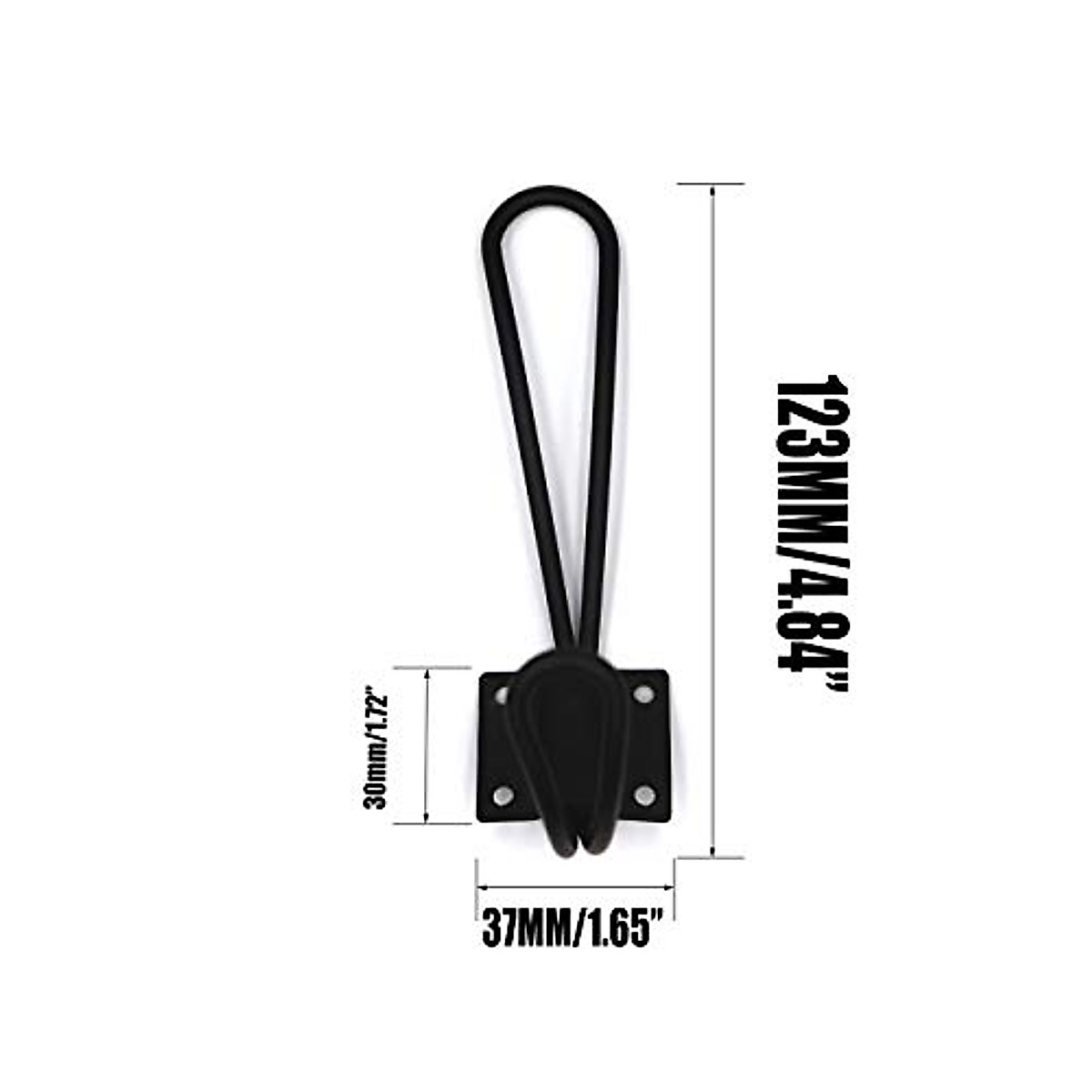 FGen 6pcs Premium Black Bathroom Toilet Hook, Heavy Black Entry Channel Hook, Coat Hook