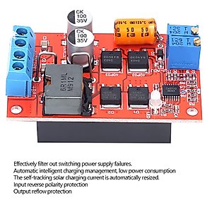 MPPT Solar Panel Regulator Module Charging Controller Boost Converter Module with Automatic Intelligent Three Stage Charging Mode 5A