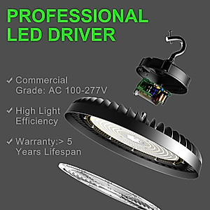 ANTLUX 600W UFO LED High Bay Light 90000lm (Equiv.to 2400W MH/HPS) High Bay LED Shop Light AC100-277V 5000K Commercial Bay Lighting -2 Pack