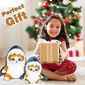 Voiulp 8'' Cute Shark Cat Plush Toy, Soft Shark Cat Stuffed Animal Plushies Doll Pillow Birthday for Kids Boys Girls Home Sofa Decor