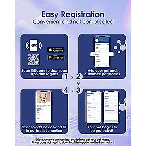 PawsRealm NFC & QR Code Pet ID Tag, Silicone Silent Dog Tag, Cat Name Tag, Personalized Customized Dog Tag, Modifiable Pet Online Profile, Instant Pet Location Alert Email, Anti-Lost Function