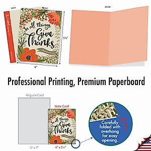 The Best Card Company - Assorted of 10 All Occasions Blank Notecards Box Set 4 x 5.12 Inch w/Envelopes, Floral Scripture Bible Quotes for Women (10 Designs, 1 Each) - Blessings M6634OCB