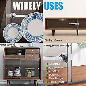 2 Pcs Glass Cabinet Lock, Display Case Wine Cabinet Lock Security,Showcase Lock with Chrome Finish, Keyed Alike,Glass Display Case Lock