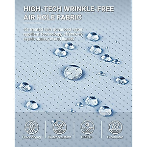 Outdoor Ventures Men's UPF 50+ UV Sun Protection Shirt, Long Sleeve Hiking Fishing Shirt Cooling Quick Dry for Safari Travel Light Blue