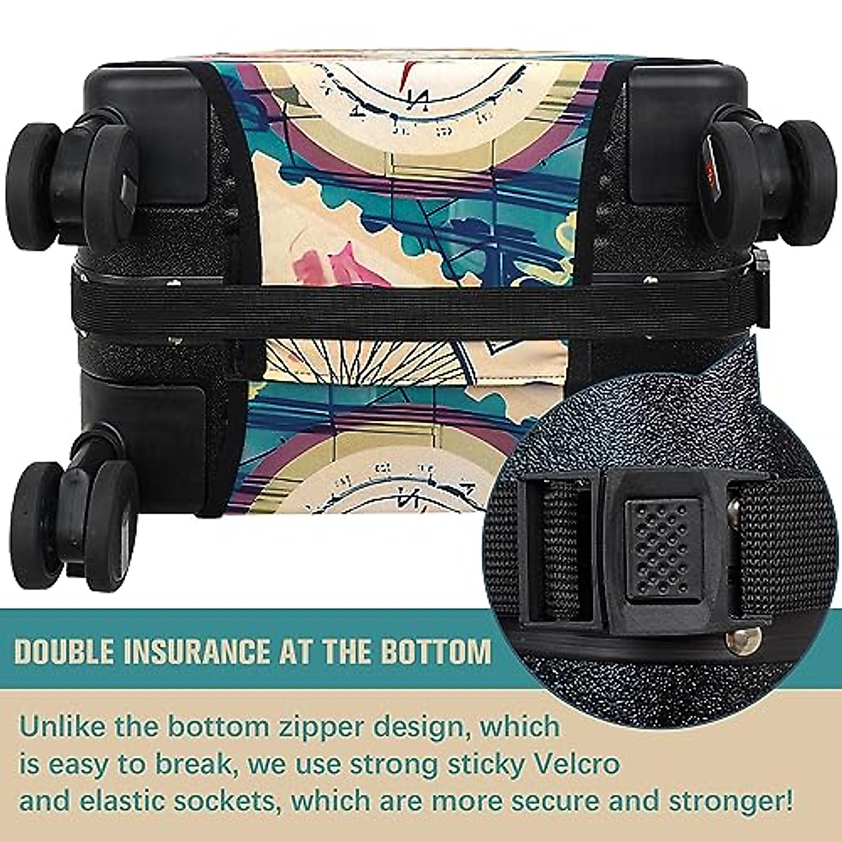 Lefowru Luggage Cover Protector Travel Suitcase Covers Protective Skin for Carry On Baggage Fit 18-20 Inch Luggage