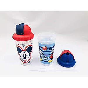 Disney Cudlie Baby Boy Mickey Mouse 10 oz Pack of 2 Sippy Cups with Straw & Easy Close Lid