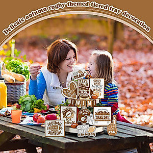 16 Pcs Football Tiered Tray Decor Fall Football Decor Football Season Truck Wooden Signs Rustic Football Table Centerpieces Farmhouse Football Decorations for Home Football Fans Club