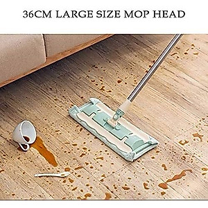 Mop and Bucket Sets, Flat Mop Floor Telescopic with Large Microfiber Pads Spin Mop 360 Degree Handle Home Windows Kitchen Floor Cleaner Wood Tile 360 Degree Spin Mop,