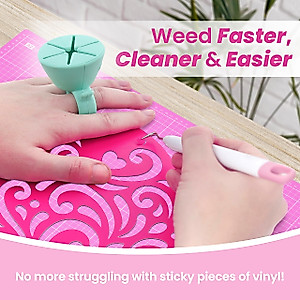 tweexy Craft Vinyl Weeding Scrap Collector Ring for Heat Transfer Vinyl, HTV Crafting Adhesive Paper Sheets Holder (Mint)