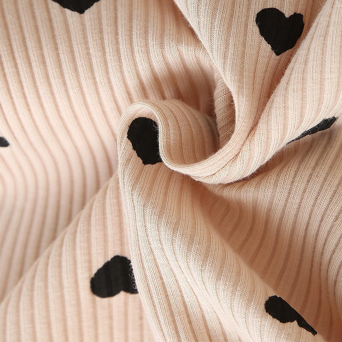 Fullfamous Infant Baby Girl Clothes Outfits,Fall Winter Romper Christmas Clothing Set 0-3 months Ecru Heart