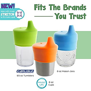 Sippy Cup Lids by Healthy Sprouts - (5 Pack) – Spill Proof Silicone Sippy Lids - Great for Toddlers, Infants, Babies (Red, Blue, Yellow)