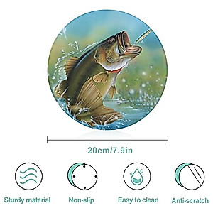 Bass Fishing Cutting Board Tempered Glass Chopping Board for Kitchen Hotel