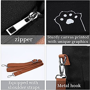 Canvas Tote Bag for Women men Shopping Bag with Zipper Pocket Handbags Crossbody Bag